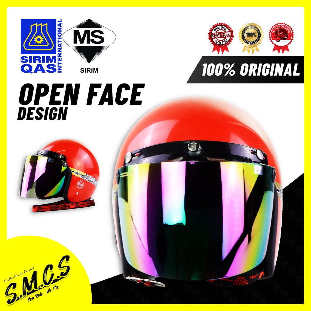 MS88 Helmet Siap Rainbow Visor MS Tali Tulisan Merah [𝟭𝟬𝟬%𝗢𝗥𝗜𝗚𝗜𝗡𝗔𝗟 ...