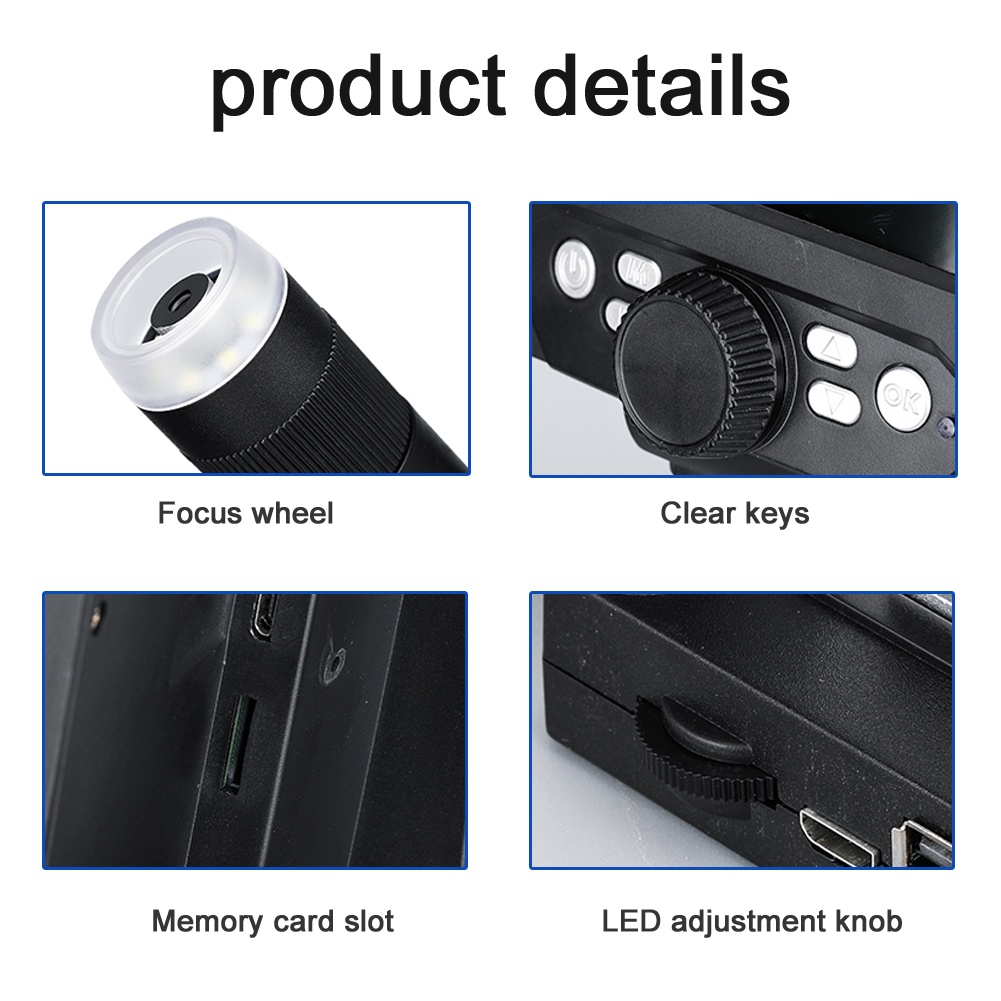 G1600 G1200 Digital Microscope 12M 1-1600X Magnification Microscope 9 ...