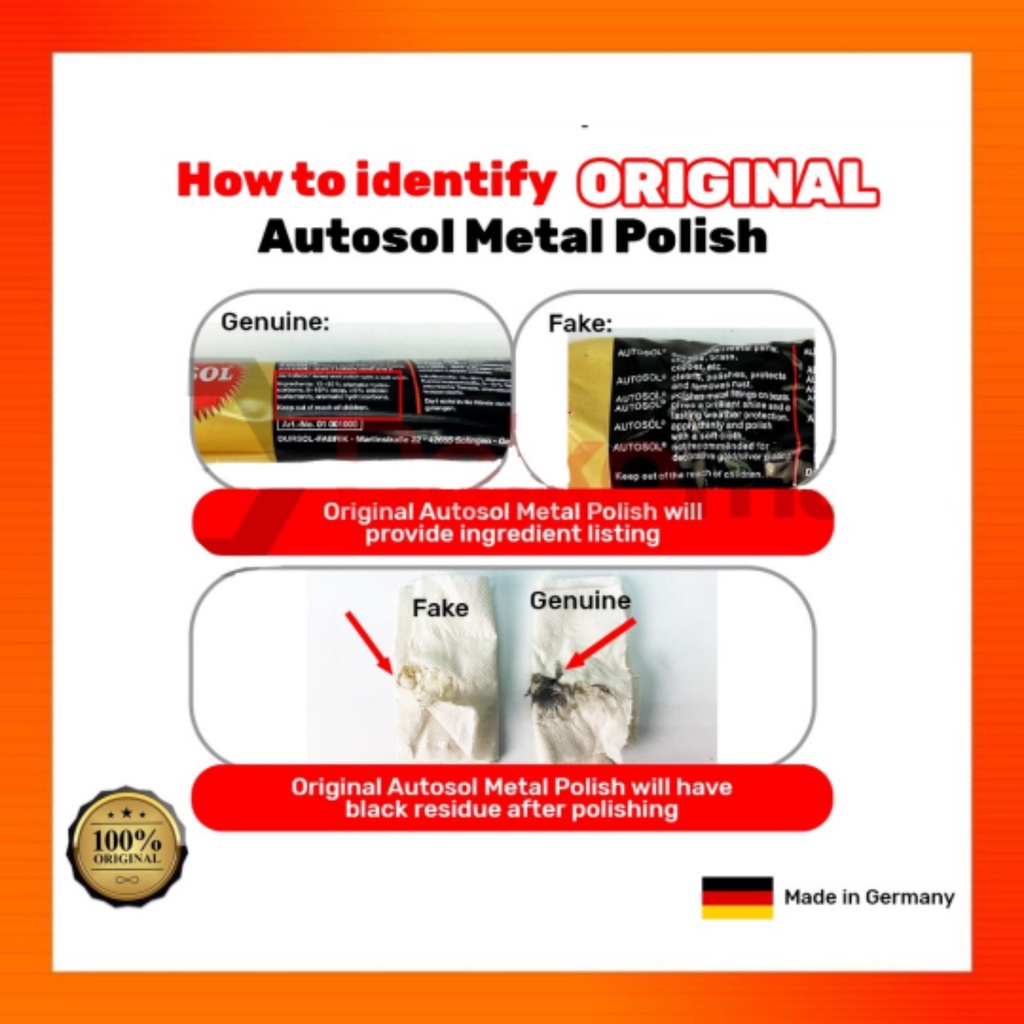 [100% GENUINE] AUTOSOL METAL POLISH RUST REMOVER 75ML [MADE IN GERMANY ...