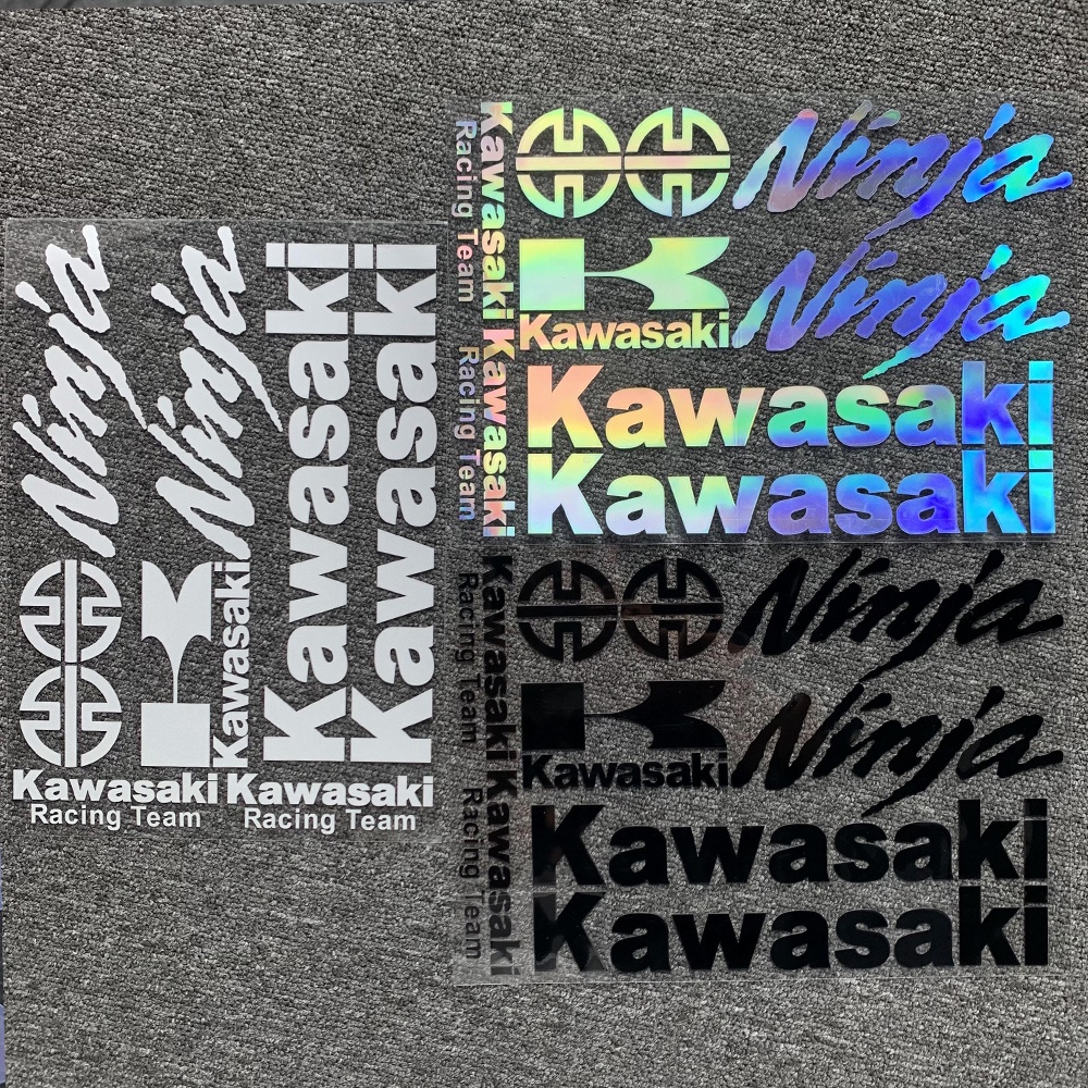 KAWASAKI Reflective Sticker Sidebar Decorative Fuel Tank Sticker Racing ...