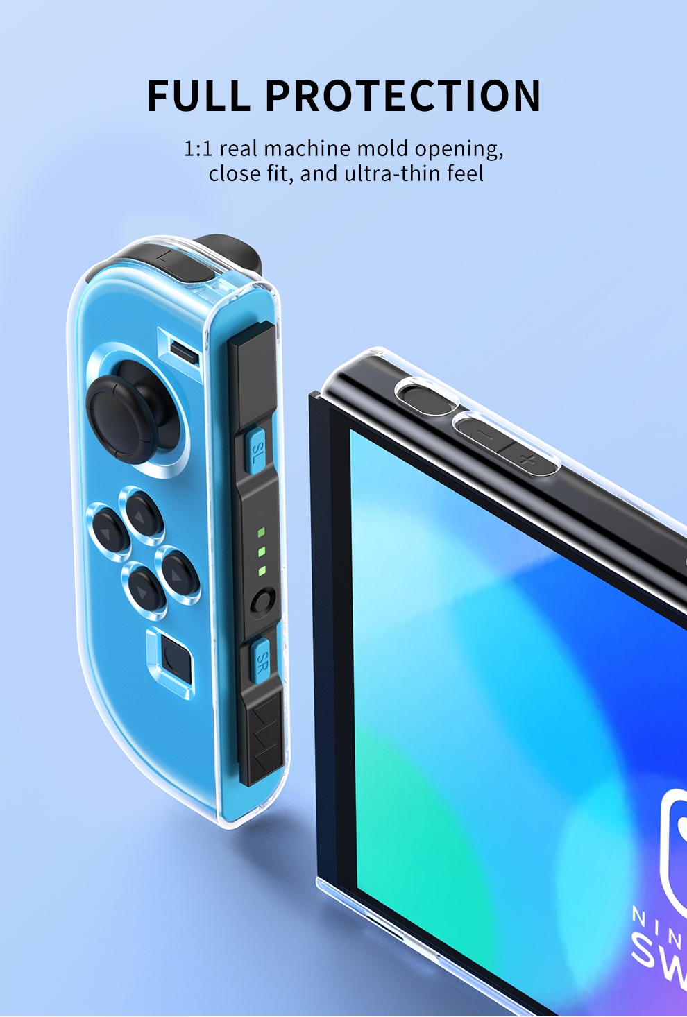 SmartDevil Transparent Protective Case For Nintendo Switch OLED Ultra-thin Split PC Material ...