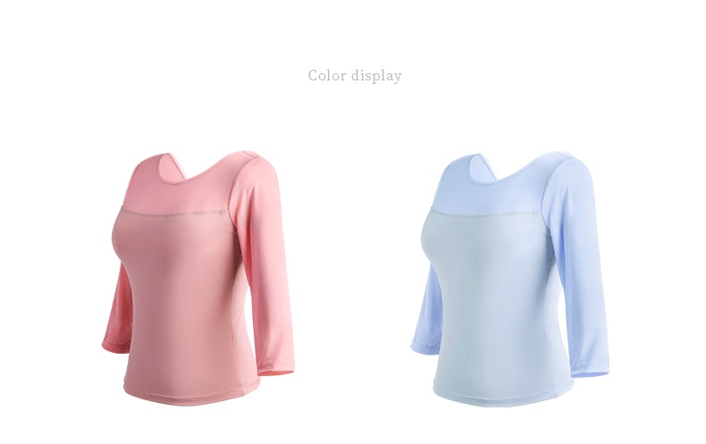 Ballet Tops Woman Dance Tops Mesh Splice Ballet 3/4 Sleeve Clothing ...
