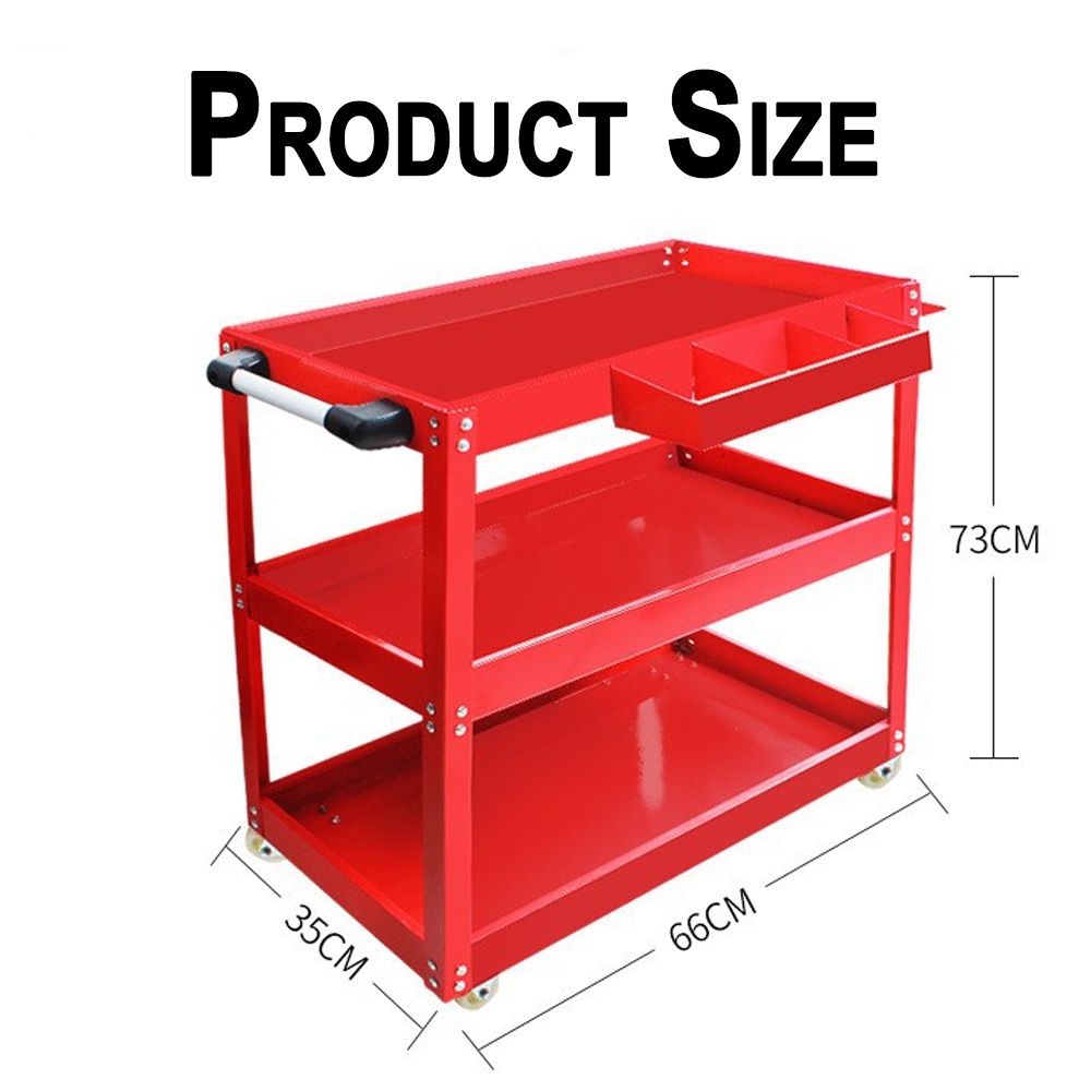 BuzzTech 400KG 3 Layer Trolley Tools Cart Metal Steel Service Tool ...