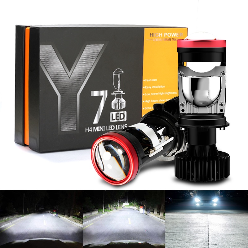 1pcs 180W Y7D H4 LED Projector Mini Lens Auto H4 LED Headlight Bulbs ...