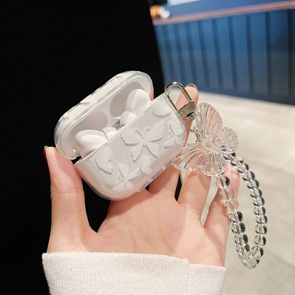 Casing For Airpods 4 Pro 3 2 Romantic Shining Transparent Butterfly ...