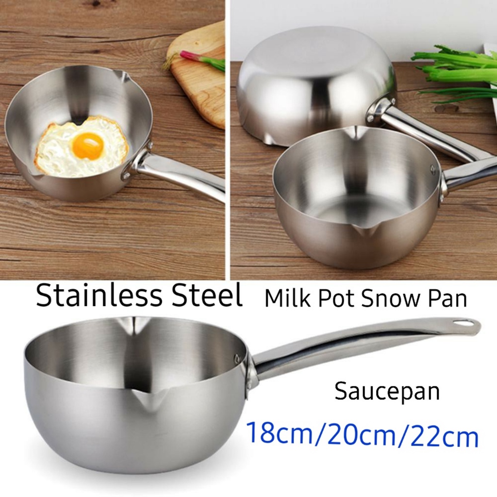 Saucepan Periuk Snow Pan Stainless Steel Pot Thick Japanese Milk Soup ...