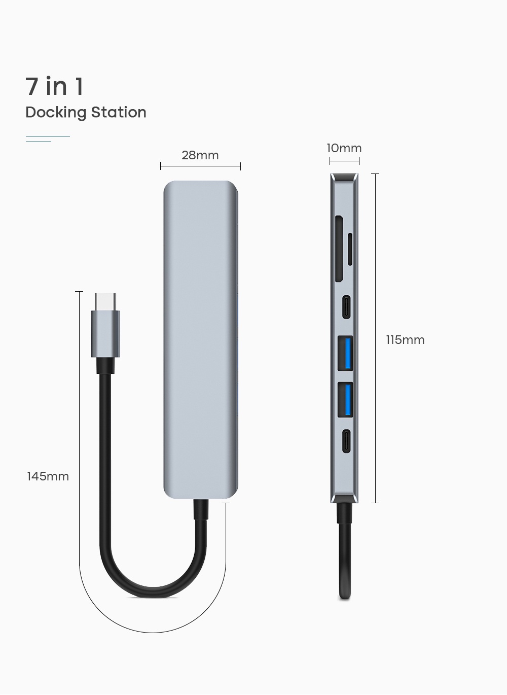 DERE Multifunctional Portable Docking Station USB Hub USB-C 11 in 1 ...