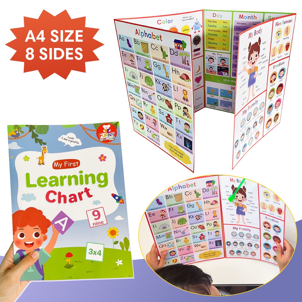 My First Learning Chart and Phonics Chart Set English Words Learning ...