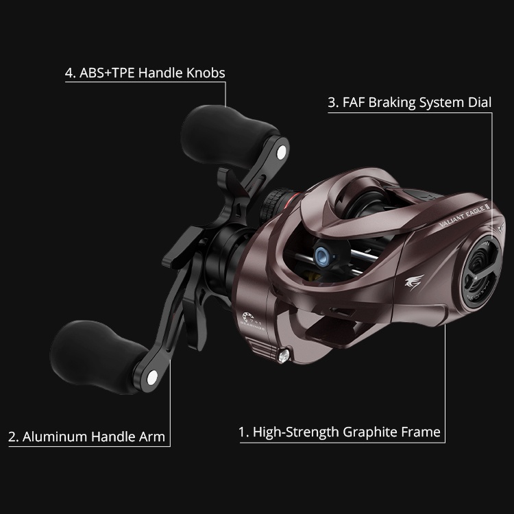 KastKing Valiant Eagle II Bait Finesse System Baitcasting Reel 5KG Max ...