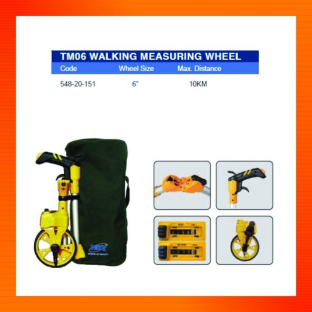 NIETZ 6" HEAVY DUTY ADJUSTABLE WALKING MEASURING WHEEL ROAD MEASURING ...
