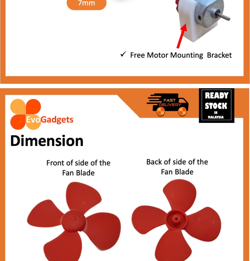 EvoGadgets – DIY Kipas Kit, RBT Project Sekolah, Motor, Fan, AA Battery ...