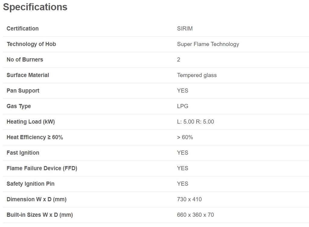Fotile Super Flame Series 5.0KW Built-in 2 Burner Hob GHG73201 FD2B ...