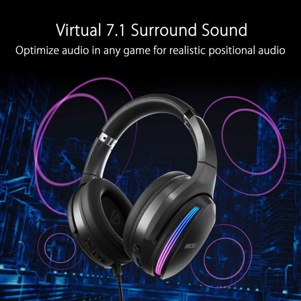ASUS ROG Fusion II 500 Gaming Headset (AI Beamforming Mic, AI Mic, 7.1 surround sound, Hi-Res ...