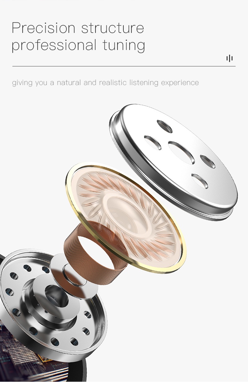 KUULAA New Third Generation Wired Headset In ear Flat Wire Earplugs ...