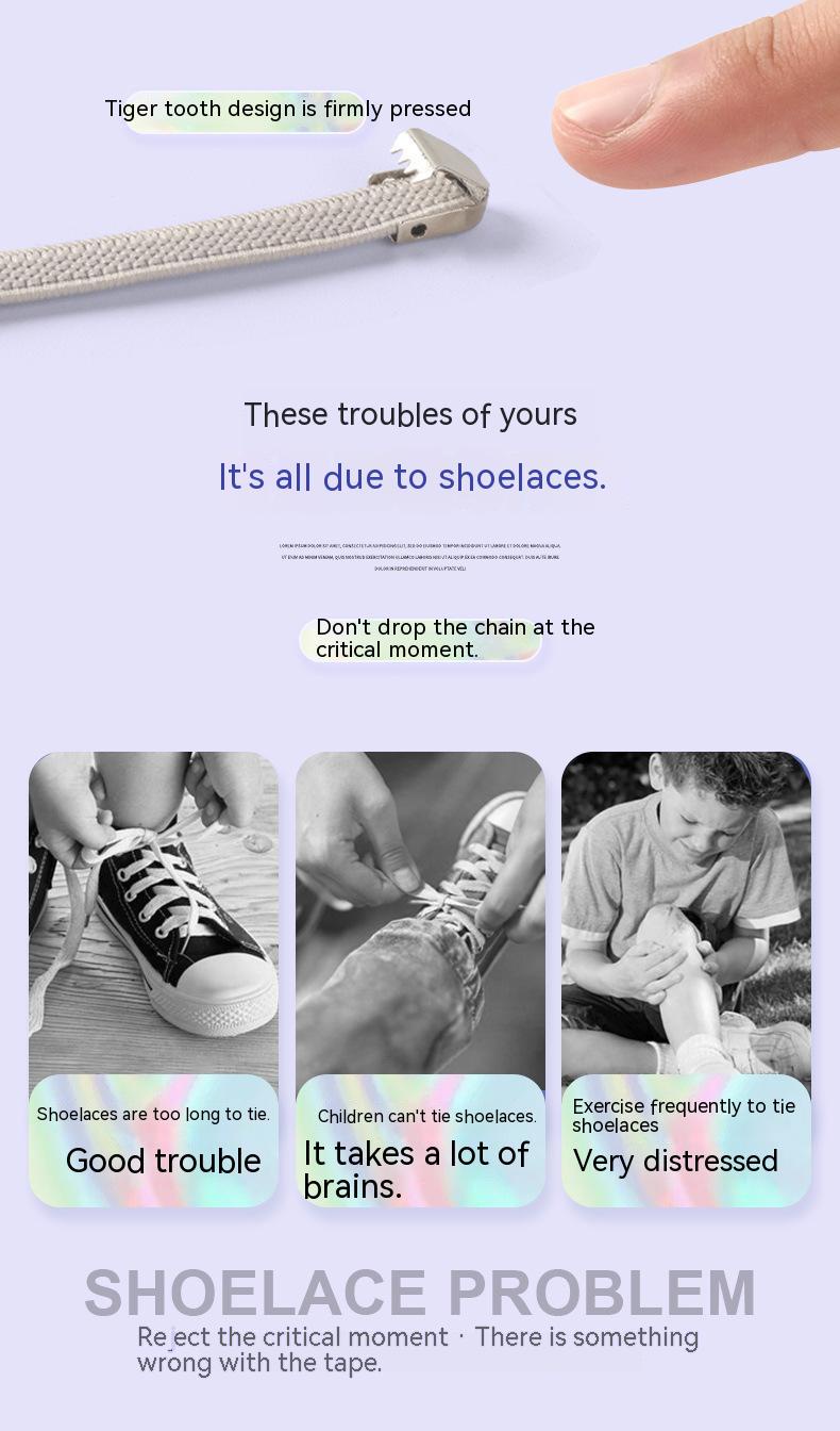 COD New Magnetic Lazy Shoelace Lock Metal Shoe Lace Buckle Lace Free ...