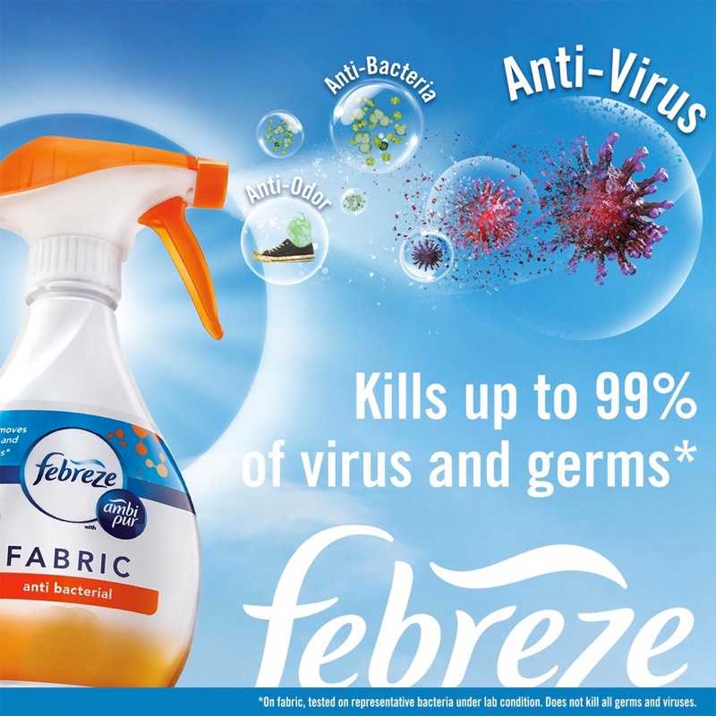 Febreze Refill 320ml Removes 99.9% Germs Anti Bacterial Extra Strength ...