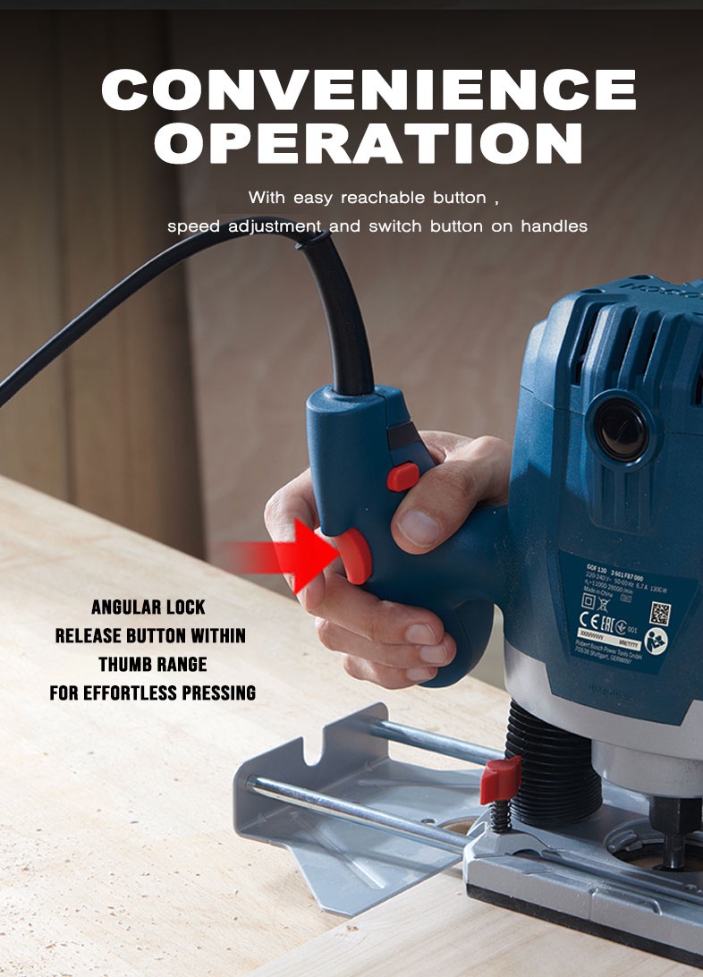 BOSCH GOF 130 Professional Router With Wrench Parallel Template Guide ...