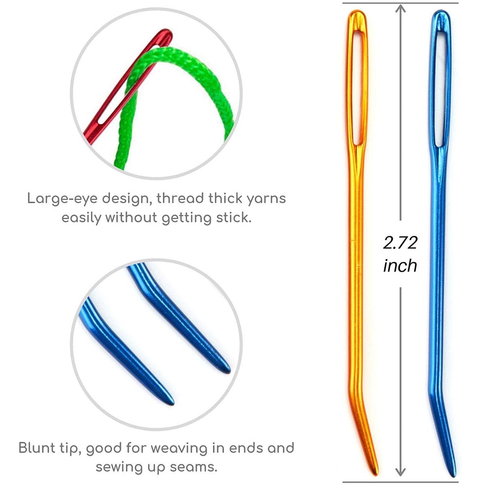 4/16pcs Yarn Needle with Big Eye Knitting Needles Tapestry Bent Tip ...