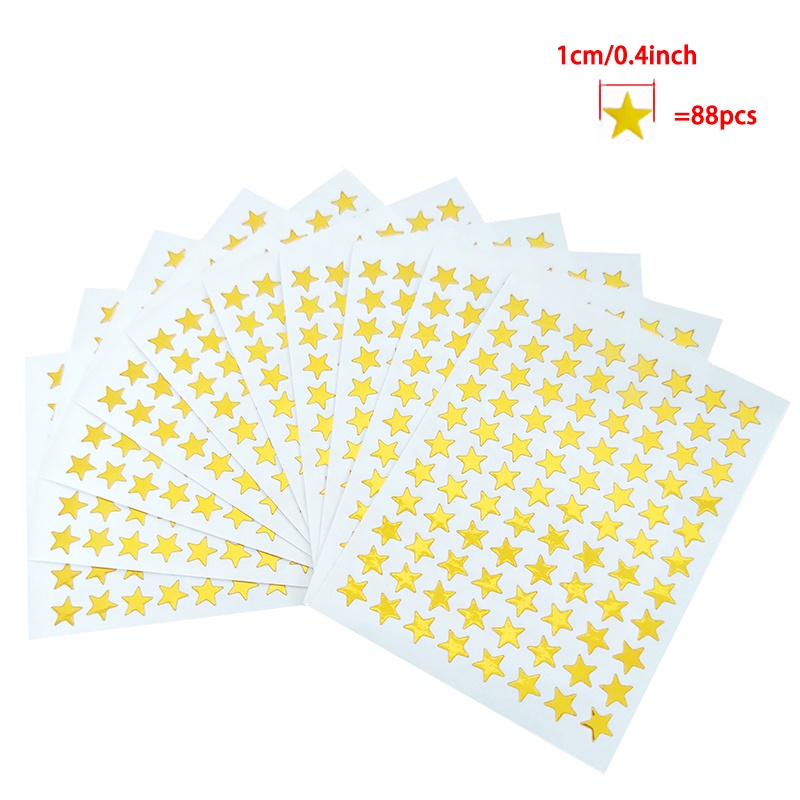 10sheets/bag Gold Star Sticker Stamping Five Pointed Star Sticker ...