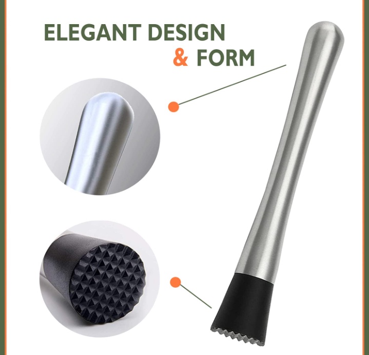 1pc 21cm Bar DIY Long Stainless Steel Mixer Tool Juice Stirrer Ice ...