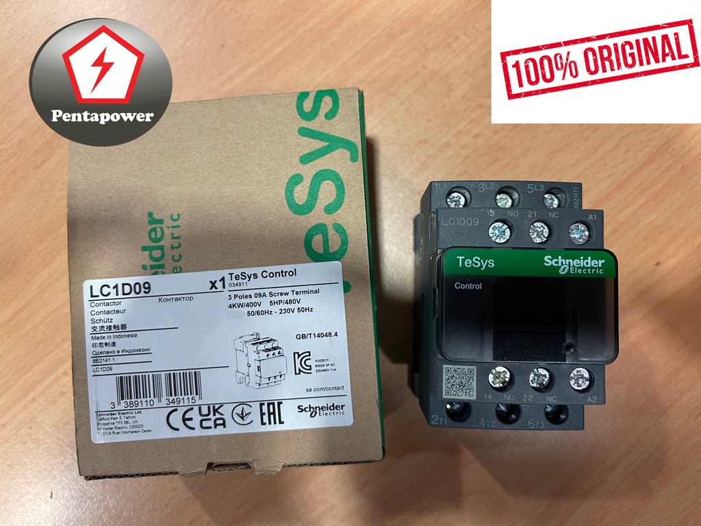 SCHNEIDER LC1D09 CONTACTOR 9AMP 3POLE (AC) LC1D09B7 LC1D09D7 LC1D09E7 ...