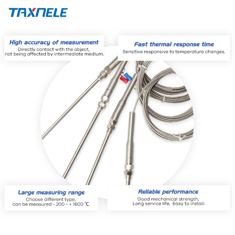 RTD K J PT100 50mm 150mm 100mm 200mm Oven Temperature Sensor M5 Probe ...