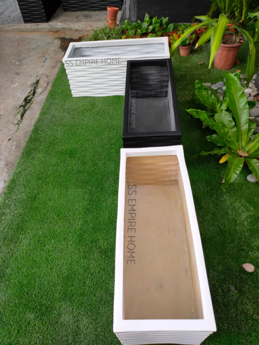 RUDI PB3 ALL Waves Planter Box Fiberglass Flower Pot Pasu Bunga Garden ...