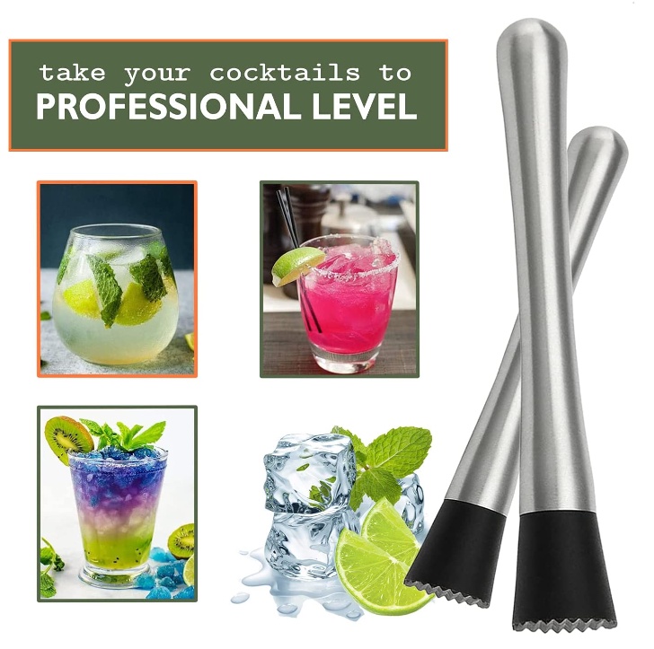 1pc 21cm Bar DIY Long Stainless Steel Mixer Tool Juice Stirrer Ice ...