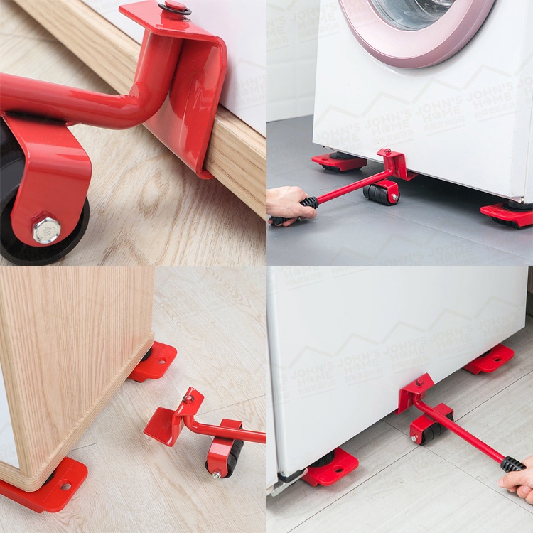 Pulley Heavy Object Moving Device 4 Wheels 1 Rocker 150KG Bearing ...