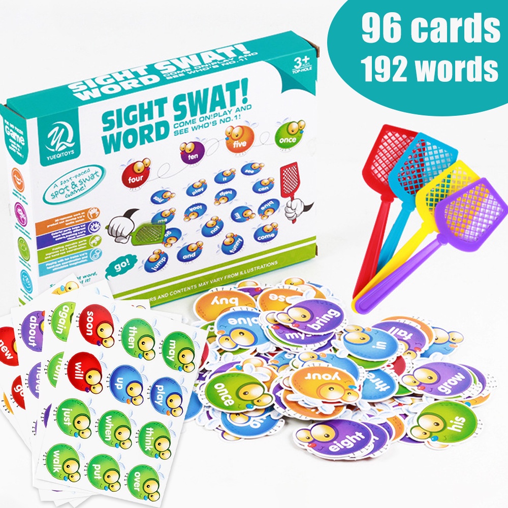 Sight Words Swat Word Cards Kids English Learning Phonics Enlightenment ...