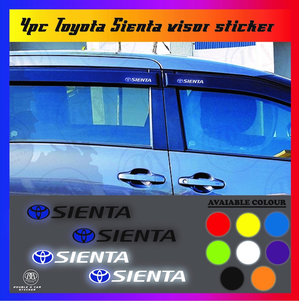 [Ready Stock]4 pcs Toyota Sienta visor logo&word sticker KI00568 ...