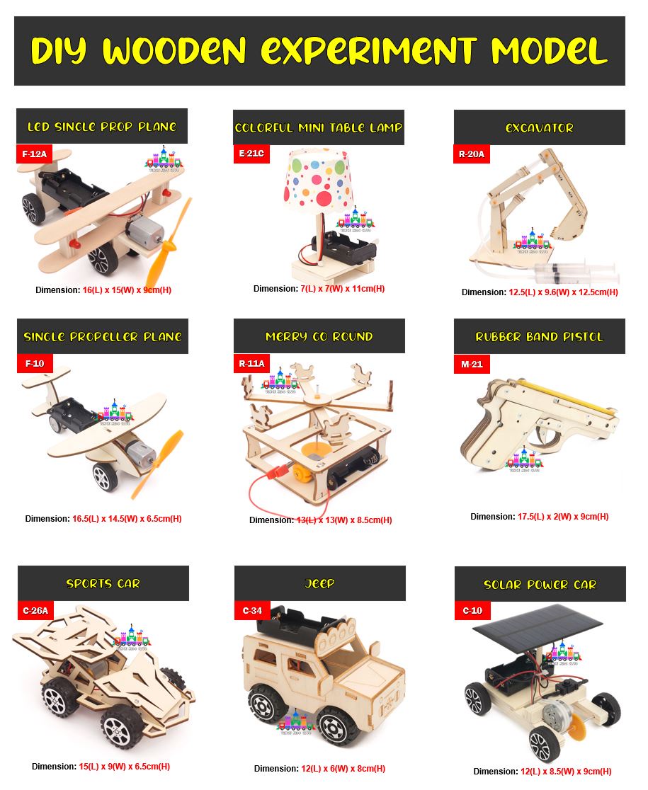DIY Kit Projek Model Eksperimen kayu Sekolah rendah Kanak Kanak Vince ...