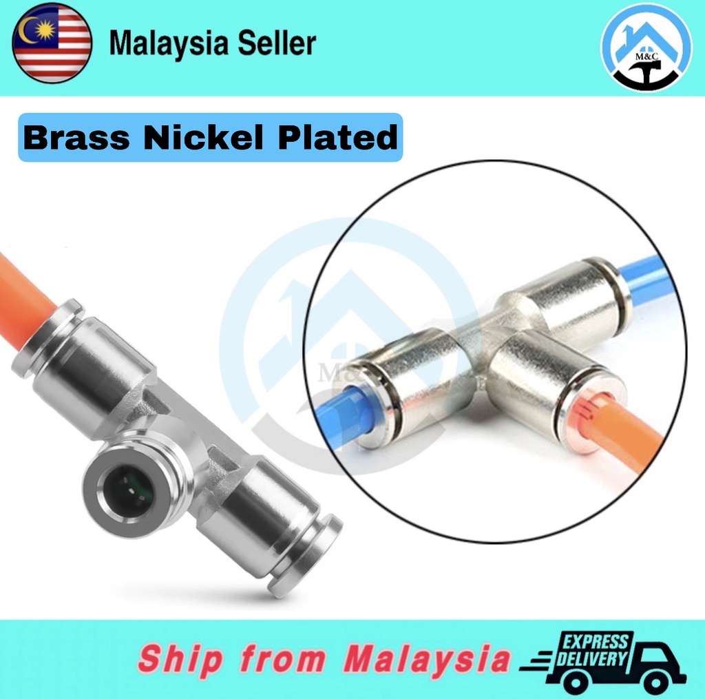 [ Metal ] PE 4,6,8,10,12mm, 3 Way Join, Pneumatics One-Touch Air ...