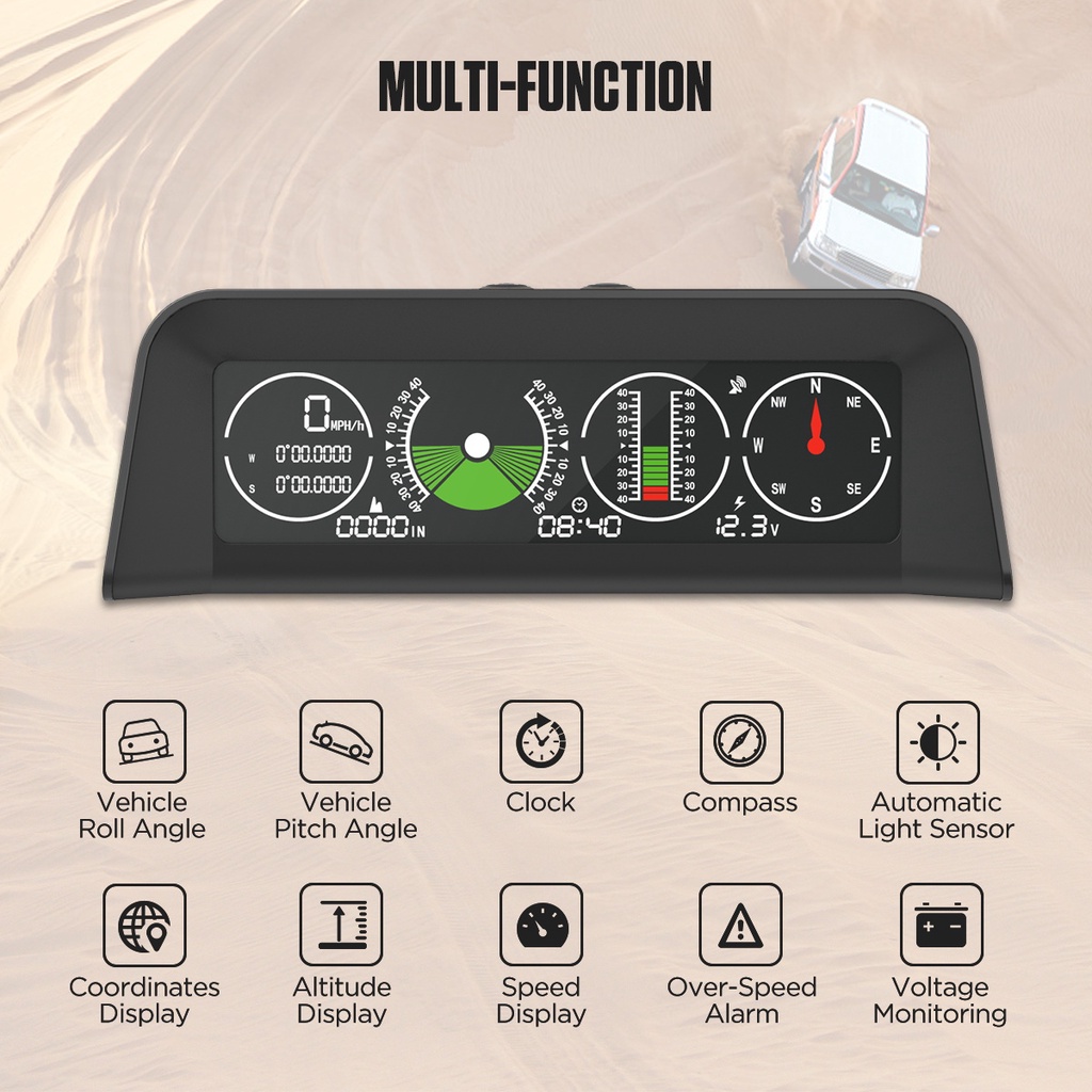 AUTOOL X90 Car Smart GPS Slope Meter, HUD Head-up display, Vehicle ...