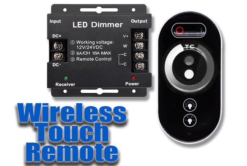 Wireless Touch LED Strip Dimmer Controller DC 12V 24V LED Strip light ...