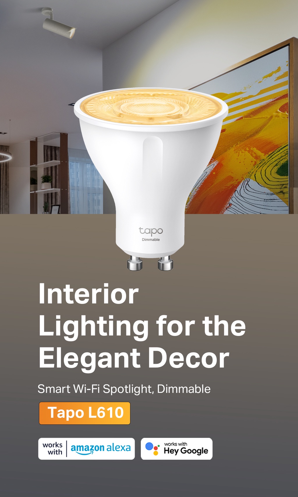 TP-Link TAPO L610 / L630 GU10 Lamp Base LED Smart WiFi Wireless ...