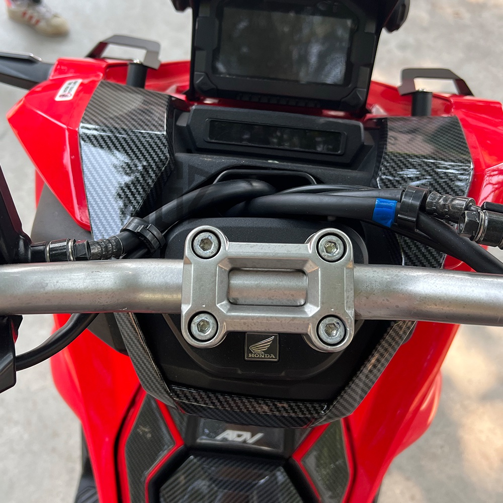 For Honda ADV150 ADV 150 2019-2022 Motorcycle Front Deck Mask Carbon Fiber Pattern Front Upper ...