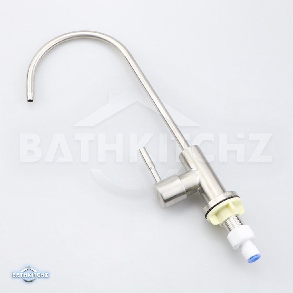 BATHKITCHZ Silver/Black 1/4'' SUS 304 Water Filter Faucet Tap RO ...