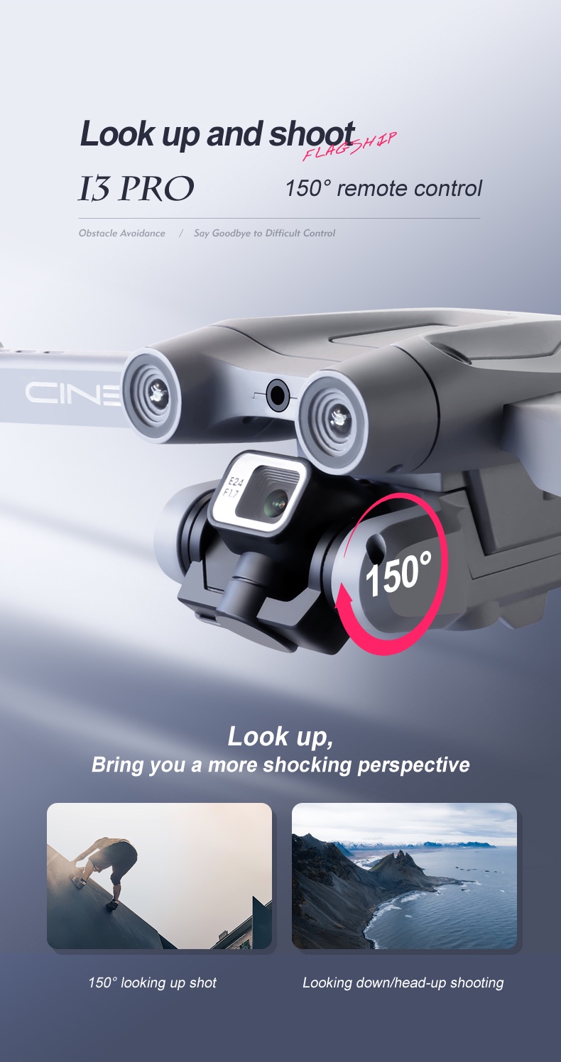 Drone with Dual Camera i3 pro 150°Adjustable 4K Camera WIFI HD Image ...