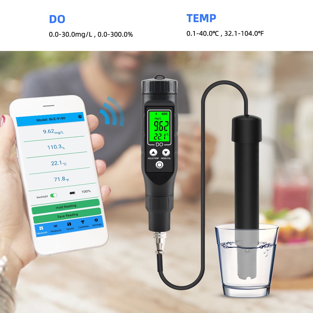 YAGO Smart Bluetooth Dissolved Oxygen Meter Digital Dissolved Oxygen ...