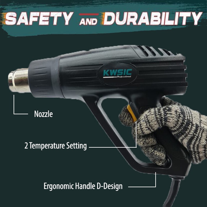 MYDIYHOMEDEPOT - KWSIC HEAT GUN BLOWER HOT AIR GUN 2000W WITH ...
