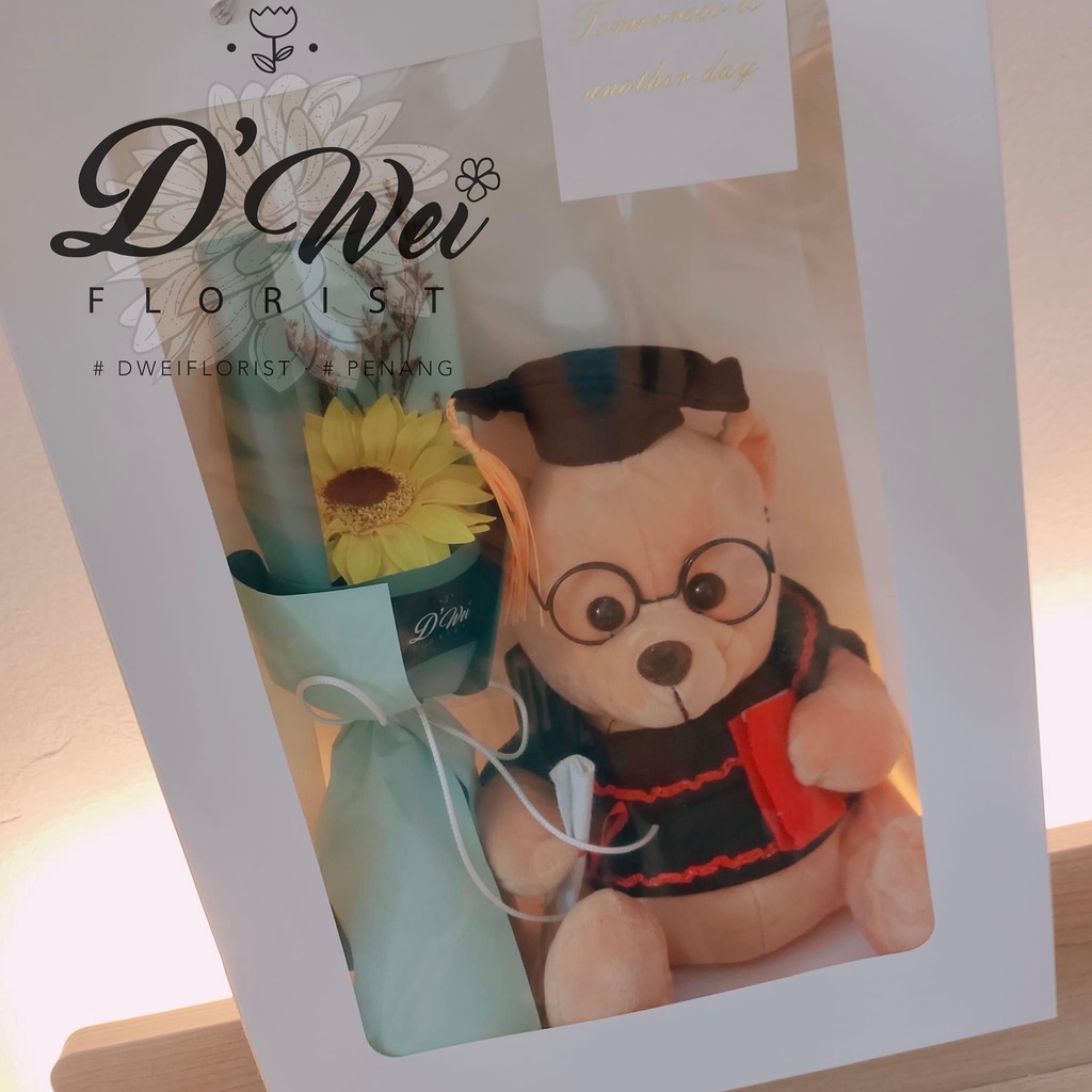 30cm Teddy Bear Graduation Convocation Bear Plush Toy Gift Set with ...