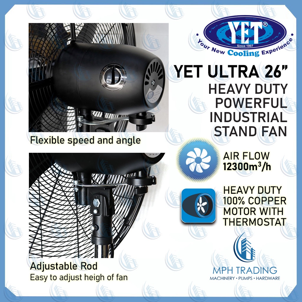 YET ECO 26S Ultra 26 Inch Heavy Duty Powerful Industrial Stand Fan ...