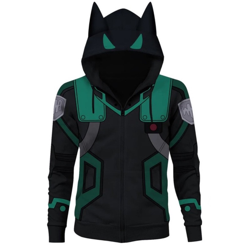My Hero Academia Hoodie With Zipper Men Midoriya Izuku Jacket Women ...