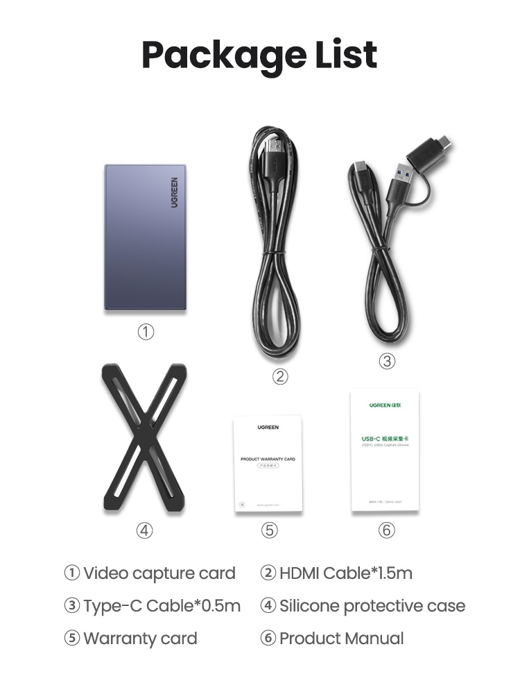 UGREEN Video Capture Card 4K HDMI to USB/USB-C HDMI Video Grabber Box ...