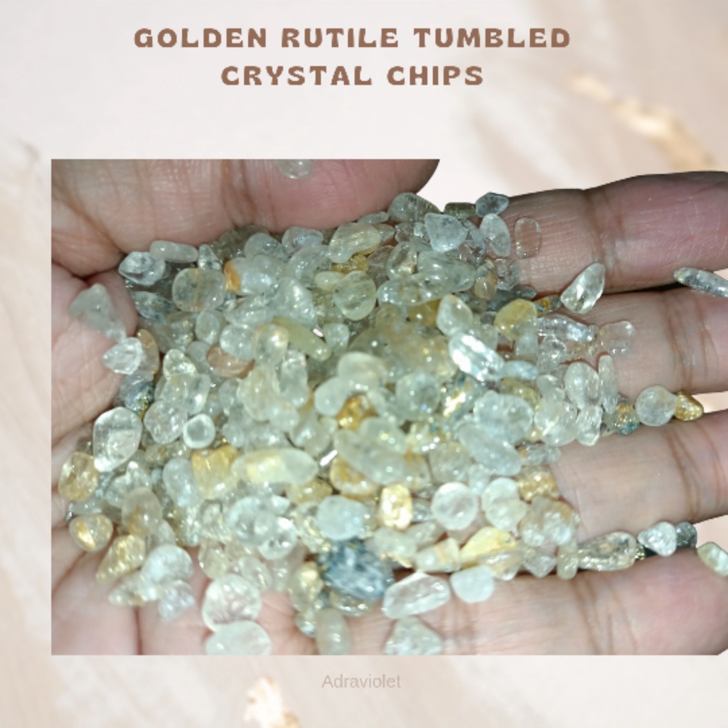 Golden Rutile Cleansing Chips Crystal Recharge Energy Cip Jarum Emas ...