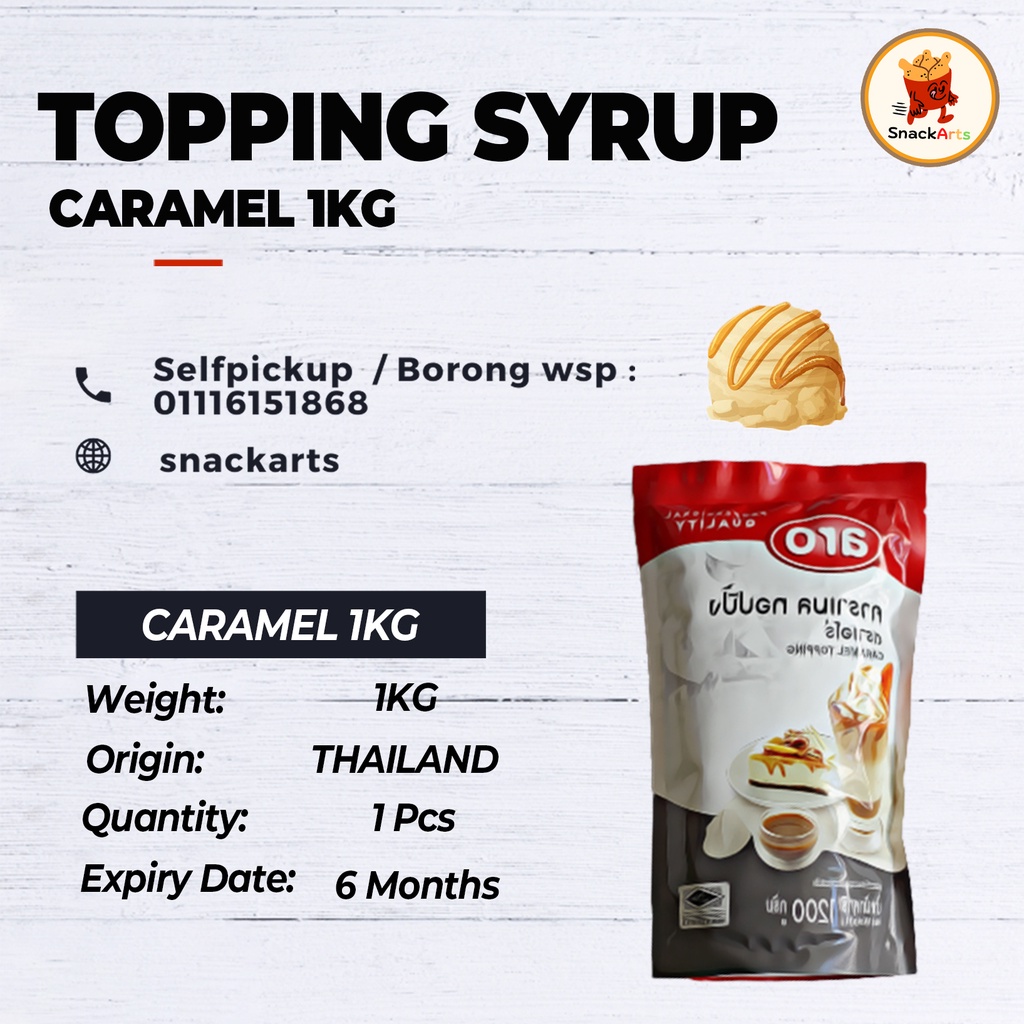 💯Topping Syrup Brand Aro Thai Food Topping Ice Blended Topping Cake ...
