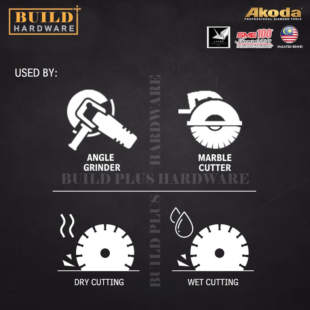 AKODA Demon Serials 4" Diamond Blade D1, D2, D3, D4, D5 钻石切片魔刀系列 ...