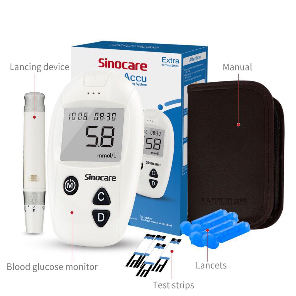 【KKM LULUS】Sinocare Safe Accu Blood Glucose Glucometer BSP Mesin Cek ...