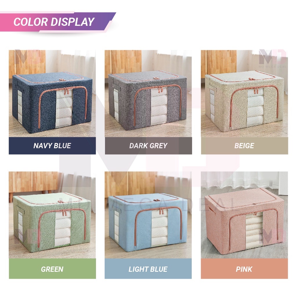 《Mega Deal》22L/66L/100L Large Capacity Foldable Cotton Linen Storage ...